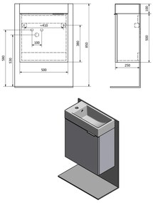Sapho Latus IV 49,5 x 50 cm 55579 umyvadlová skříňka borovice rustik