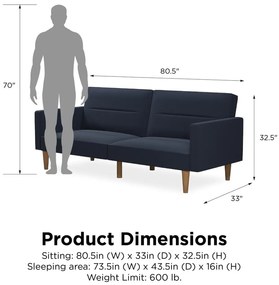 Tmavě modrá rozkládací pohovka Støraa Mainstays