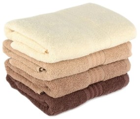 Sada 4 hnědých bavlněných ručníků Foutastic Home, 50 x 90 cm
