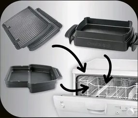Tefal OptiGrill+ GC714834 + zapékací mísa černý / Kontaktní gril / 200