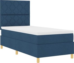 Postel s boxspringem s čelo Modrá 90 x 190 cm textil 3339664