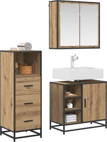 Sada koupelnového nábytku 3 ks Artisanový dub 65 x 33 x 60 cm 3402373