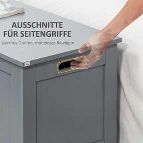 HOMCOM Úložný trunk pro ložnici – Úložná lavice se víkem, multifunkční úložný trunk s bezpečnostním pantem pro chodbu a obývací pokoj 81x40x46 cm Šedá