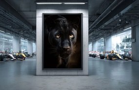 Temná elegance - obraz - Černý panter s pronikavým pohledem 42 - 70 x 100 cm - 1 149 Kč
