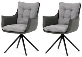 Sada jídelních židlí s vratným mechanismem DCH-D1345 GREY2, 2 ks
