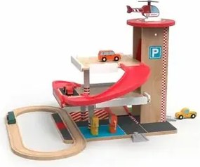 2Kids Toys Dřevěná garáž s vláčkodráhou / od 3 let