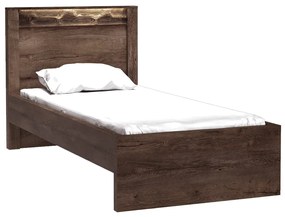 Jednolůžková postel 90 cm Indie 20 (s LED osvětlením) (s roštem) (jasan tmavý). 1057809