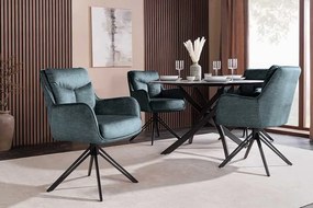 Designová otočná židle Brock petrolejový samet