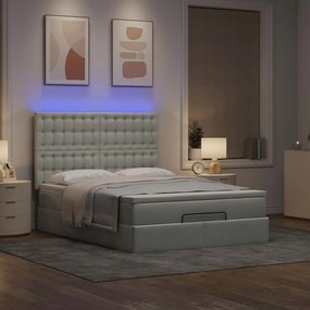 Osmanský rám postele s matracemi světle šedá 140x190cm samet 3314462