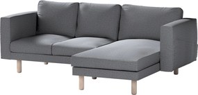 Potah na pohovku IKEA Norsborg 3-místná se šezlongem barva šedá látka pletený vzor