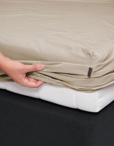 Prostěradlo s gumou Premium Percale 140 x 200 cm stříbrné