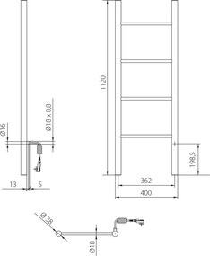 Sapho, KARBO Elektrický sušák ručníků, kulatý, 400x1120 mm, 87 W, černá, KB904