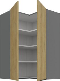 CREMONA ac | horní kuchyňská skříňka 60x60 GN-90 2F (90°) rohová s policemi | VYSOKÁ | 60x60 cm | antracit/cremona