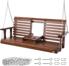 Dřevěná houpačka na verandu 1,5 m, terasová houpačka na nádvoří a zahradu
