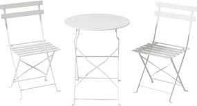 Outsunny skládací bistro set pro venkovní použití se stolem a 2 židlemi, bílá