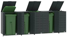 Box na 5 popelnic antracitový 345 x 79 x 117 cm ocel 3279985