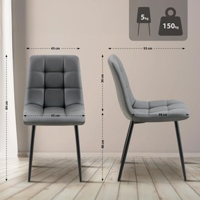 Jídelní židle Antibes umělá kůže – tmavě šedá