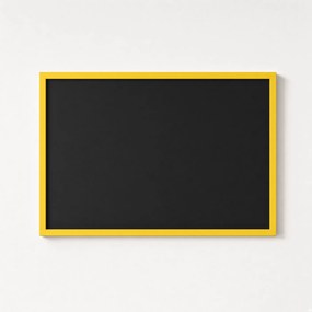 Toptabule.sk  Černá křídová tabule v žlutém dřevěném rámu COLOR 90x120 cm