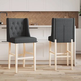 Barové židle 2 ks masivní kaučukové dřevo a textil,  4006222
