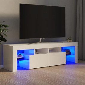 vidaXL TV skříňka s LED osvětlením 140 x 36,5 x 40 cm [804371] Barva: bílá s vysokým leskem
