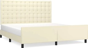Rám postele s čelem krémový 160x200 cm umělá kůže 3125581