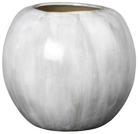 Broste Kameninová váza Apple 28 cm, šedá barva, keramika