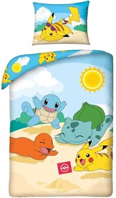 Bavlněné ložní povlečení Pokémoni - motiv Hano beach - 100% bavlna - 70 x 90 cm + 140 x 200 cm