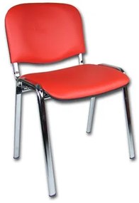 Konferenční židle ISO eko-kůže CHROM Červená D15 EKO