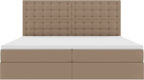 Postel s úložným prostorem Cappuccino 200 x 200 cm Umělá kůže 3371684