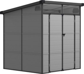 Outsunny Plastový Kůlna 3,24m³ 190x191x215cm Kůlna na Nářadí s Pultovou Střechou, Zamykací Dveře, Voděodolný Zahradní Domek, Skladovací Skříň pro Zahr