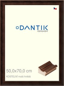 DANTIK rámeček 50x70 | KOSTELNÍ malá hnědá (Plexi Čiré)