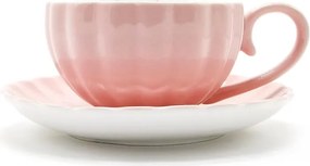 Porcelánový espresso šálek Royal Jardin s podšálkem, 100 ml – růžový, s květinovým motivem