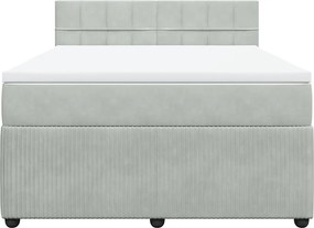 Box spring postel s matrací světle šedá 140x200 cm samet 3287758