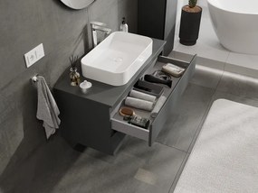 Mexen Orio, koupelnová skříňka 100 cm, 2 zásuvky, grafitová matná, 91A10-10047-2-BFF66