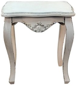 Bílý antik odkládací stolek Nicolas – 52x35x58 cm