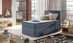 Moderní boxová pružina postel Rimini 90x200, modrá Roh: Orientace rohu Pravý roh