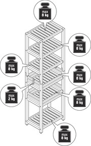 Tchibo - Regál z masivního dřeva - barva: hnědá