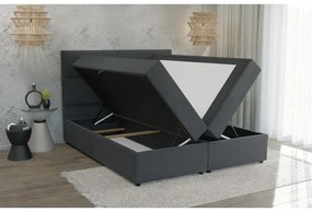 Tmavě šedá boxspring postel s úložným prostorem 180x200 cm Lola – Ropez