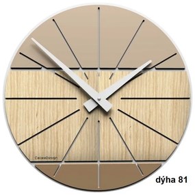 Designové hodiny 10-029 natur CalleaDesign Benja 35cm (více variant dýhy) Dýha bělený dub - 81