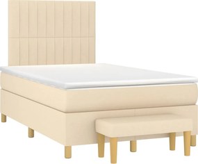 Box spring postel s matrací krémová 120x200 cm textil 3137306