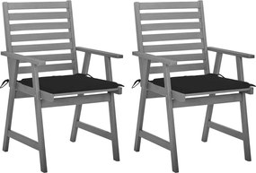 vidaXL Zahradní jídelní židle s poduškami 2 ks masivní akáciové dřevo [3064402] Barva: Zelená