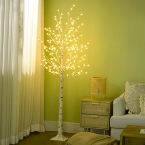 HOMCOM LED třešeň se 180 LED diodami 180 cm umělý stromek s osvětlením 3 úrovně jasu pro slavnostní vánoční výzdobu