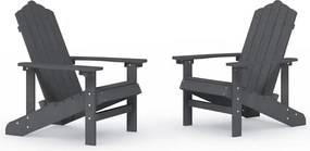 Zahradní křesla Adirondack 2 ks HDPE antracitová 3095693