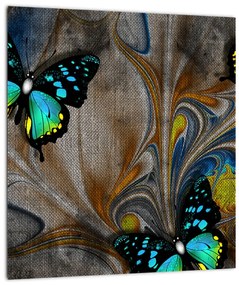 Obraz - Zářiví motýli na obraze (30x30 cm)
