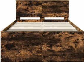 Rám postele s čelo Kouřový dub 120 x 200 cm Kompozitní dřevo 3408603