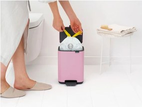 Růžový nášlapný ocelový odpadkový koš 4 l Bo – Brabantia