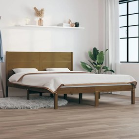 Rám postele medově hnědý masivní borovice 140 x 190 cm,  3104136 HangarStore.cz