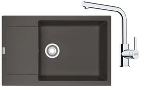 Franke Sety - Kuchyňský set G261ŠB, fragranitový dřez MRG 611-78 BB a baterie FS 3230.031, šedá břidlice/chrom 114.0720.188