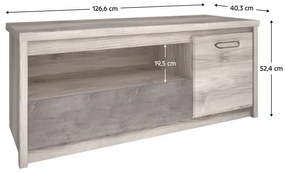 Kondela TV stolek 1D1S, kaštan nairobi/onyx, JESI NEW