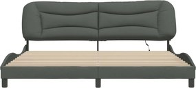 Rám postele s LED bez matrace Hvar Tmavě šedá 200x200 cm Látka 3213726